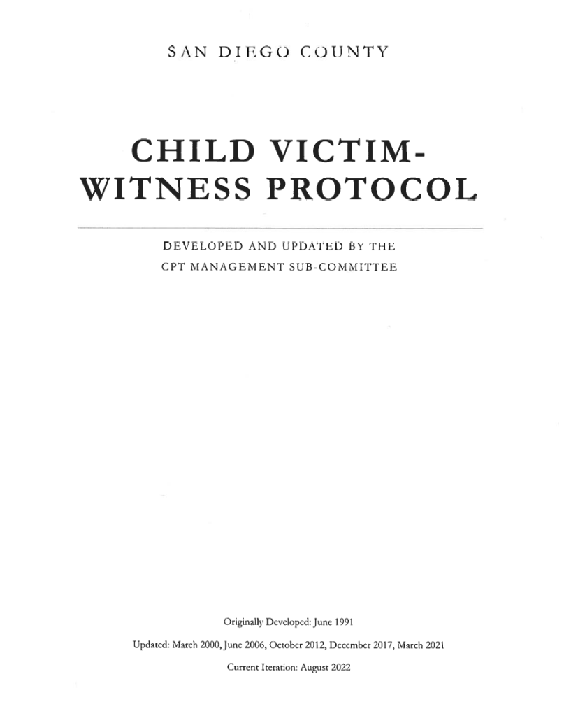 Child Victim-Witness Protocol | Palomar Health | San Diego, CA